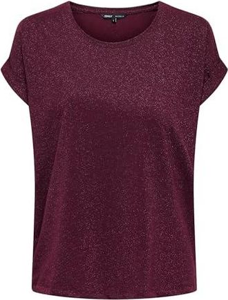 Only Onlmoster Glitter S/S Top JRS, Chocolate Truffle, S