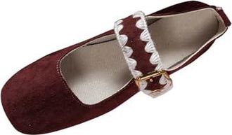 Generic Chaussures Mary Jane confortables pour femme - Couleur unie - &Eacute;l&eacute;gantes - Classiques - L&eacute;g&egrave;res - Pliables - D&eacute;contract&eacute;es - Coupe large - Ballerines p