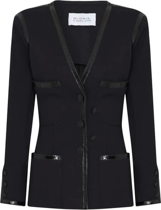 Gloria Coelho buttoned V-neck jacket - Schwarz