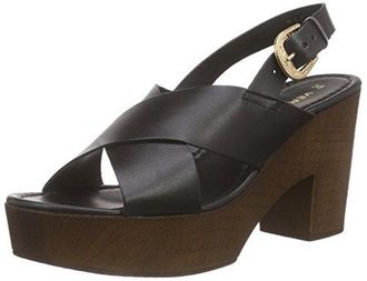 Vero Moda Femme Vmflica Leather Sandal Sabots, Noir, 40 EU