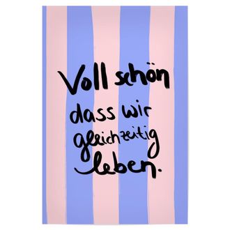 artboxONE Poster 30x20 cm Typografie Gleichzeitig Leben - Bild Stripes Freundschaft Mood