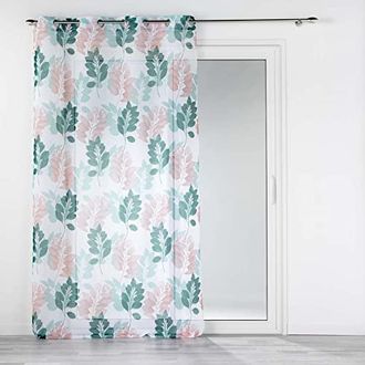 Douceur d'Intérieur Vorhang mit Ösen, 140 x 240 cm, Weiß/Smaragd, Bedruckt, Belline