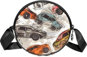 Generic Sac &agrave; bandouli&egrave;re Circle pour femme, petit sac &agrave; bandouli&egrave;re avec fermeture &eacute;clair, bretelles r&eacute;glables, sac &agrave; main rond d&eacute;contract&eacute; pour femmes et fi