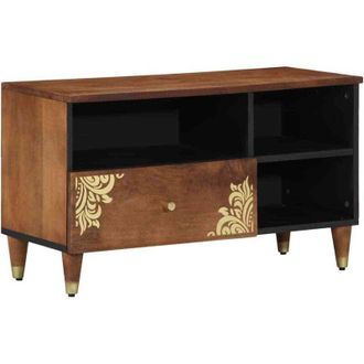 vidaXL Meuble TV Marron 80 x 33.5 x 46 cm Bois de manguier massif vidaXL