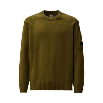 C.P. Company Lambswool GRS Rundhals-Strick - - Knitwear - Herren - Gr&uuml;n - 2XL