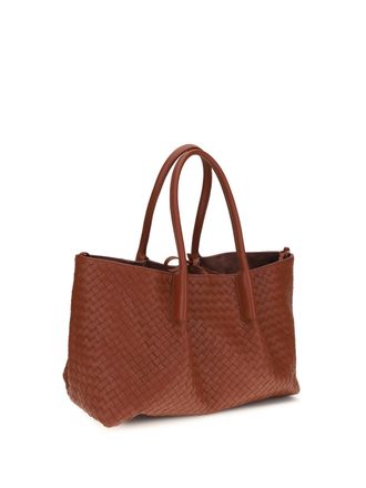 Bottega Veneta Womens Tote Bag Pinacoteca Rust-Deep Maho-Mb Calf Leather Shoulder Rust/deep