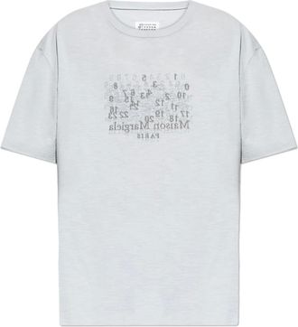 Maison Margiela Homme, Tops, Gris, Taille: XL Logo T-Shirt