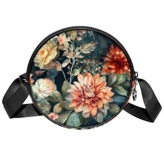 Generic Sac &agrave; bandouli&egrave;re rond pour femme, petit sac &agrave; bandouli&egrave;re avec fermeture &eacute;clair, bretelles r&eacute;glables, style d&eacute;contract&eacute;, pour femmes et filles