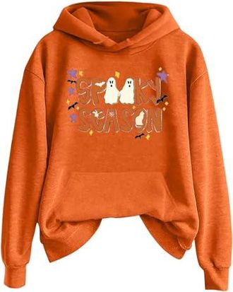 Generic 2026 Vestes pour femmes - Sweat &agrave; capuche imprim&eacute; Halloween - Pull &agrave; manches longues - Veste polaire confortable - D&eacute;contract&eacute;e - Automne et hiver, Or