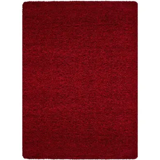 LIFE Tapis Shaggy Uni Poils Longs Tapis Salon Chambre Couloir (Rouge - 120x170cm)