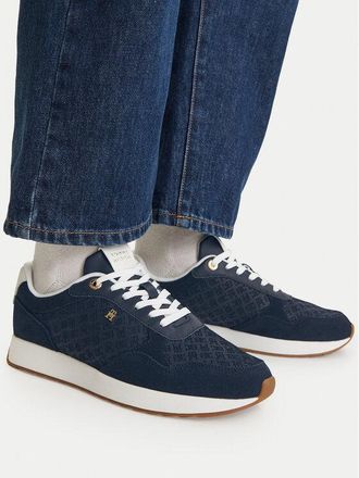 Tommy Hilfiger Sneakers Th Runner Suede Monogram FW0FW09620 Dunkelblau