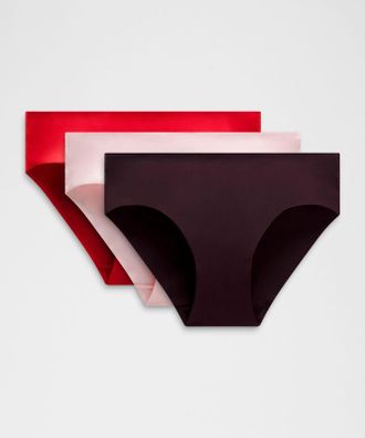 lululemon Culotte bikini InvisiWear taille mi-haute Trio pour Femmes - Noir/Rouge/Violet - Taille 2XL