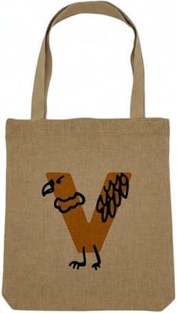 Fabulous Sac Shopping Tote Bag Aspect Lin - V like Vulture Letter First Name Animals Drawing Child - Sac de Courses Toile Epaisse 360g Beige Naturel Cabas Port