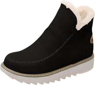 Generic Bottines de neige classiques antid&eacute;rapantes pour femme, Noir, 39.5 EU