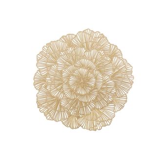 Angoily 2 St&uuml;ck PVC Tischmatten Gold Hitzebest&auml;ndig rutschfest Kreative Ginkgo Tischunterlage Praktisch f&uuml;r Zuhause Restaurant Party