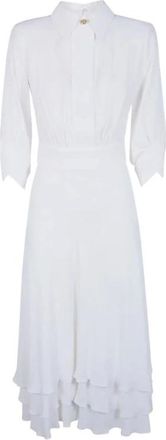 Elisabetta Franchi Femme, Robes, Blanc, Taille: 34 FR Viscose Georgette Dress