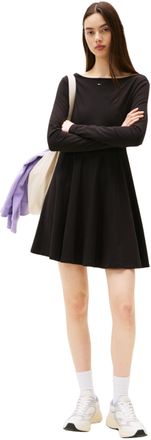 Tommy Jeans Damen Tjw F&f Essential Dress Dw0dw21745 Ausgestelltes Kleid, Black (Black), M EU