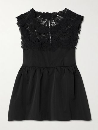 Kika Vargas Ivonne Oberteil Aus Twill Mit Einsatz Aus Guipure-spitze Und Sch&ouml;&szlig;chen - Schwarz