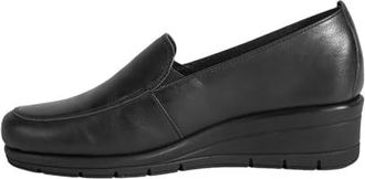 Desa Mocassins en Cuir pour Femme - Talon compens&eacute;, Respirants, r&eacute;sistants &agrave; la Pluie | Noir - 36