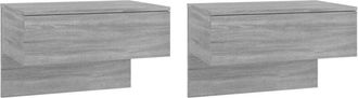 vidaXL Wand-Nachttische 2 Stk. Grau Sonoma vidaXL