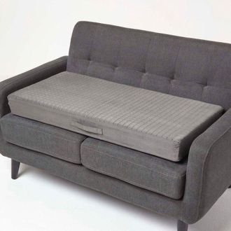 Homescapes Sitzauflage Velours grau, 100 x 50 cm - gro&szlig;es Sitzkissen orthop&auml;disch - Homescapes