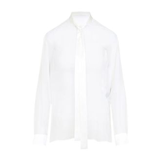 Dolce & Gabbana Seidenchiffon-Shirt - - Blouses & Shirts - Damen - Wei&szlig; - S