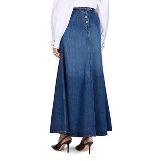 A.W.A.K.E. Jupe &eacute;vas&eacute;e &agrave; d&eacute;coupe en denim de coton