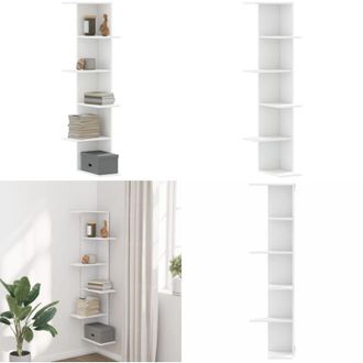 vidaXL Wand-Eckregal Wei&szlig; 36,5x36,5x140 cm Holzwerkstoff - Wand Regal - Eckschrank - Holzregal - Regal Wei&szlig; - M&ouml;bel Online Kaufen - Home & Living