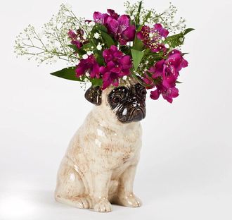 Quail Ceramics Pug Flower Vase (Fawn) by Quail