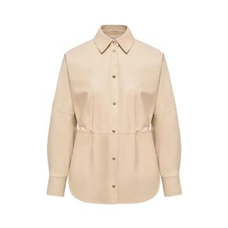 Moncler Femme, Blouses et Chemises, Brun, Taille: 36 FR Chemise en cuir
