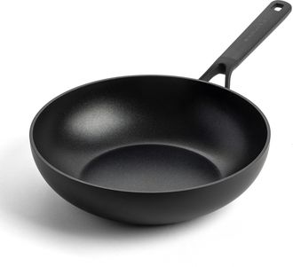 KitchenAid Wokpfanne Induktion I Classic Forged Aluminium I Wokpfanne Hartanodisiert, gesunder Keramik-Antihaftbeschichtung I PFAS-freier I 28cm/3,6L, Schwarz