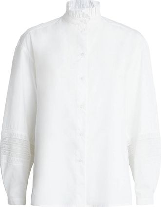 Claudie Pierlot Cotton Broderie Anglaise-Trim Shirt Size S