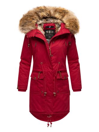 Navahoo Damen Winterjacke Rosinchen - Klassischer Parka mit Abnehmbarem Kunstfellkragen