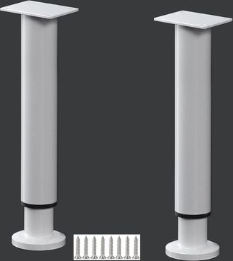 Generic Verstellbare M&ouml;belf&uuml;&szlig;e, 2er-Set Metallf&uuml;&szlig;e F&uuml;r Kommoden, Schreibtische Und Regale - Robuste Ersatzf&uuml;&szlig;e Mit Rutschfester Unterseite(Wei&szlig;,55-90cm)