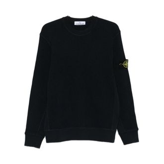 Stone Island Waffle Knit Sweatshirt - - Sweatshirts & Hoodies - Herren - Blau - XL