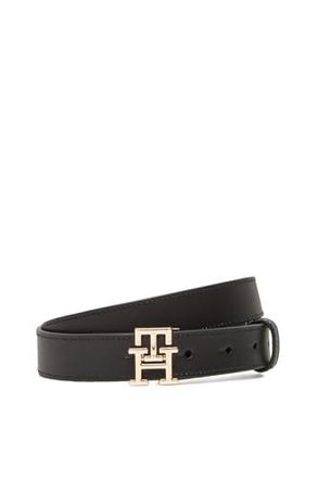 Tommy Hilfiger Ceinture Femme Logo 2,5 cm en Cuir, Noir (Black), 100 cm