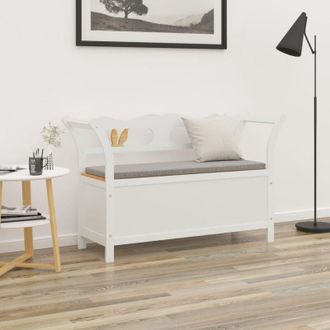 vidaXL Vidaxl - Banc Blanc 107x45x75,5 cm Bois de sapin solide