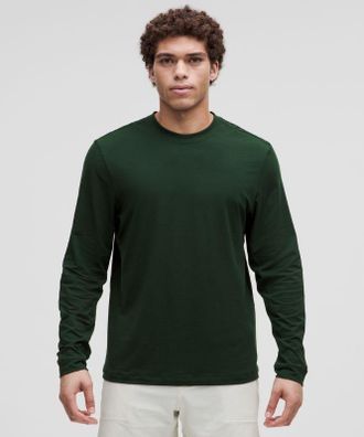 lululemon Zeroed In Langarmshirt f&uuml;r M&auml;nner - Gr&ouml;&szlig;e XS in Rainforest Green