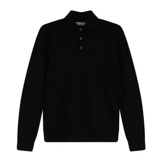 Brunello Cucinelli Kaschmir-Seiden-Poloshirt - - Tops - Herren - Schwarzk - M