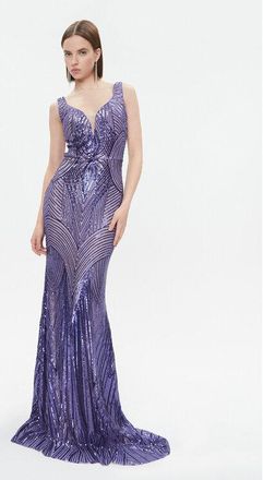 Fracomina Abendkleid FQ23WD3005W66701 Violett Slim Fit