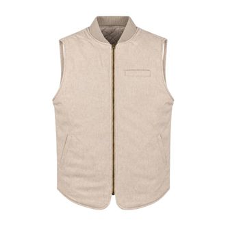 Bl'ker Blker - Gilet R&eacute;versible en Laine Chouette - Homme - Vestes - Beige - Taille: L