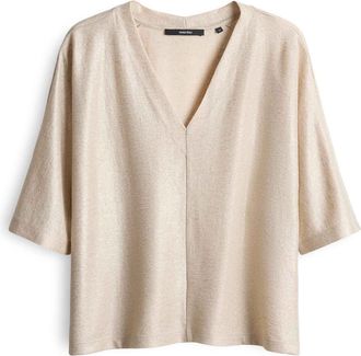 someday Damen Dreiviertelarmshirt | Jerseyshirt KELORA Loose mit metallischem Schimmer Natural Glaze, 38
