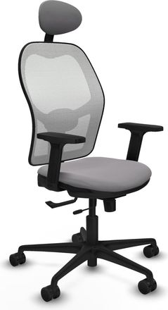 Piqueras y Crespo Telearbeitsstuhl mit 2D-Armen, h&ouml;henverstellbarer Lendenwirbelst&uuml;tze und festem Kopfteil, ausgestattet mit Syncro/Traslack und injiziertem Schaumstoff