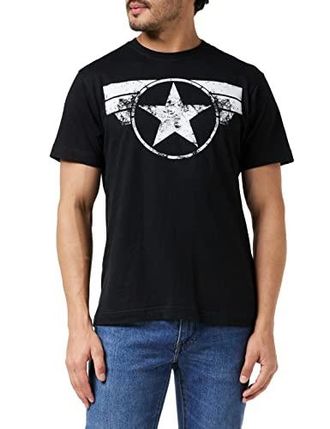 MARVEL Homme Captain America - Cap Logo T shirt, Noir (Black Blk), L EU