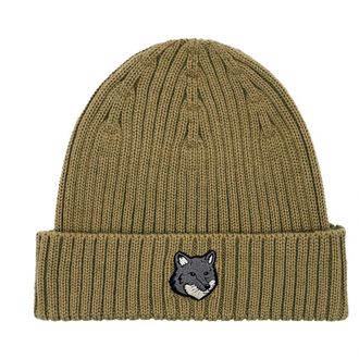 Maison Kitsun&eacute; Graue Fox Head Beanie Stylischer Schutz - - Accessories - Herren - Gr&uuml;n - ONE SIZE