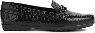 Geox Femme D Elidia A Mocassins, Black, 36 EU