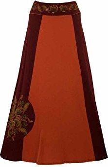 Coline Jupe Longue Bicolore - Couleur : Rouille- Taille : M