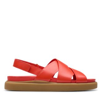 Clarks Femme Aristella Sun Sandale, Bright Red Lea, 39.5 EU