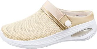 Generic Pantoufles de bain pour femme - Mode d&eacute;t&eacute; - Couleur unie - Maille respirante - Confortables - Antid&eacute;rapantes, beige, 38 EU