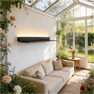 Generic LED-Schweberegal aus Vollaluminiumlegierung, 4-farbig verstellbares Licht, 220 Pfund tragendes, an der Wand montiertes Ausstellungsregal for Zuhause u